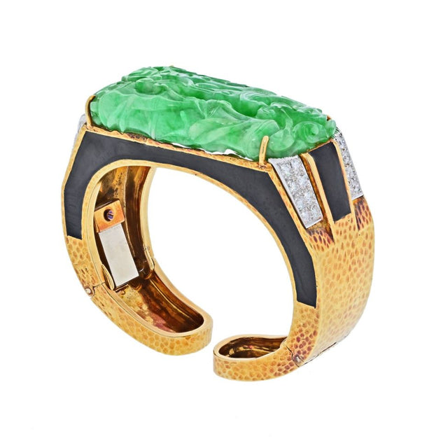 David Webb Carved Jade Cuff Bracelet – iTouch Diamonds