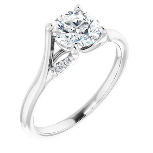 Modern Cathedral Pinpoint Diamond Accented Engagement Setting – iTouch ...
